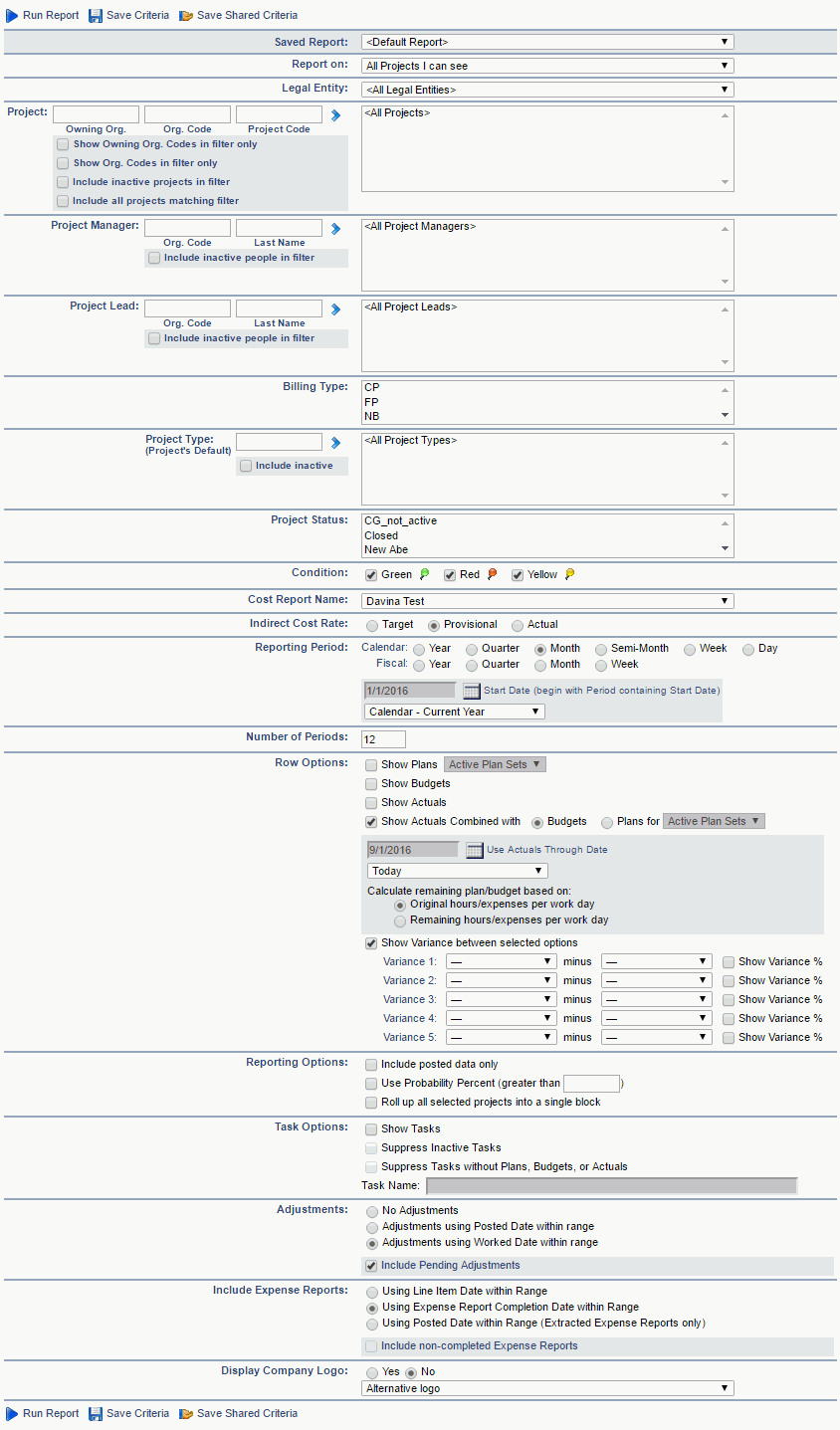 Cost Summary And Status Report